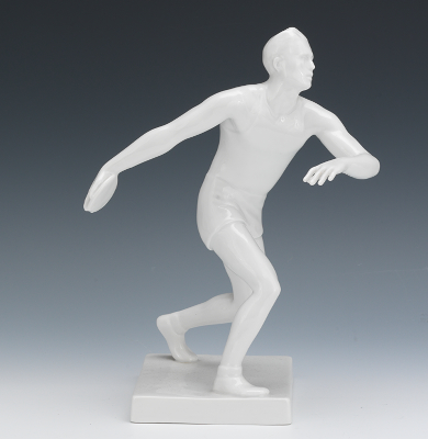 A Herend Porcelain Figurine of a Discus Thrower, 11.08.12, Sold: $212.75