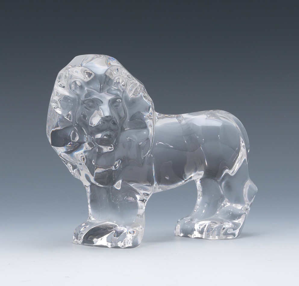 A Val St. Lambert Crystal Figurine of a Lion, 11.08.12, Sold: $69