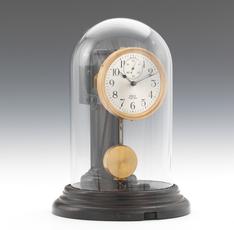 A Poole Manufacturing Co. Battery Clock with Glass Dome, 09.06.12, Sold ...