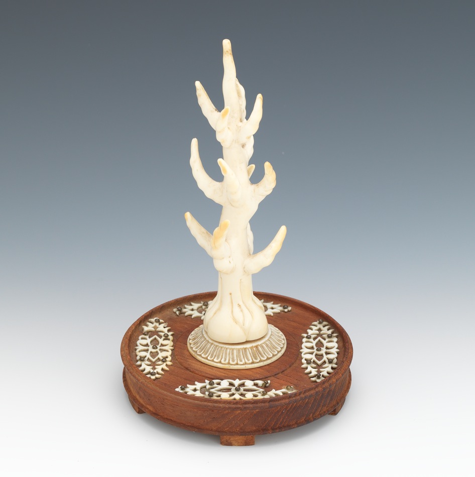 A Carved Ivory Stylized Ring Tree, 09.08.12, Sold: $46