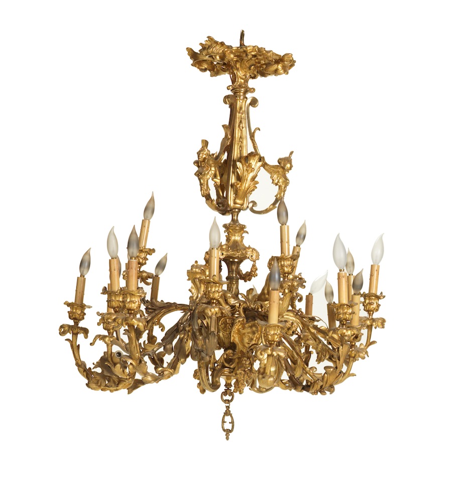 A French Gilt Bronze Rococo Style Chandelier, 10.18.12, Sold: $2185