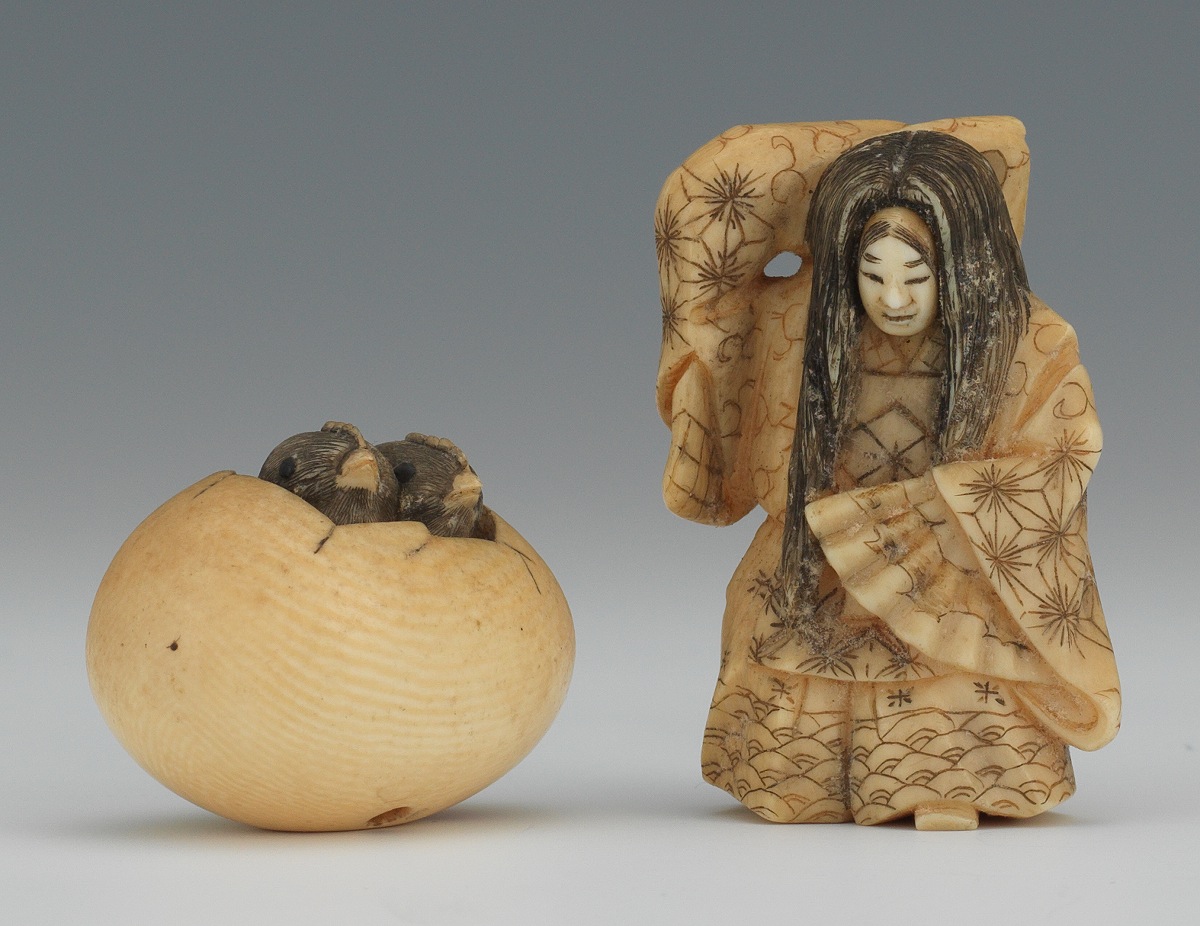 Two Carved Ivory Netsuke, 10.24.13, Sold: $201.25