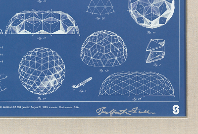 A Signed Buckminster Fuller Geodesic Dome Blueprint, 09.19.13, Sold: $724.5