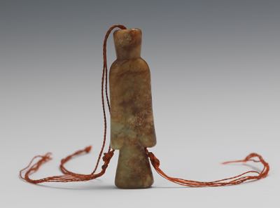 A Chinese Western Han Dynasty Carved Jade Figure (206 B.C. 9 A.D.), 12. ...