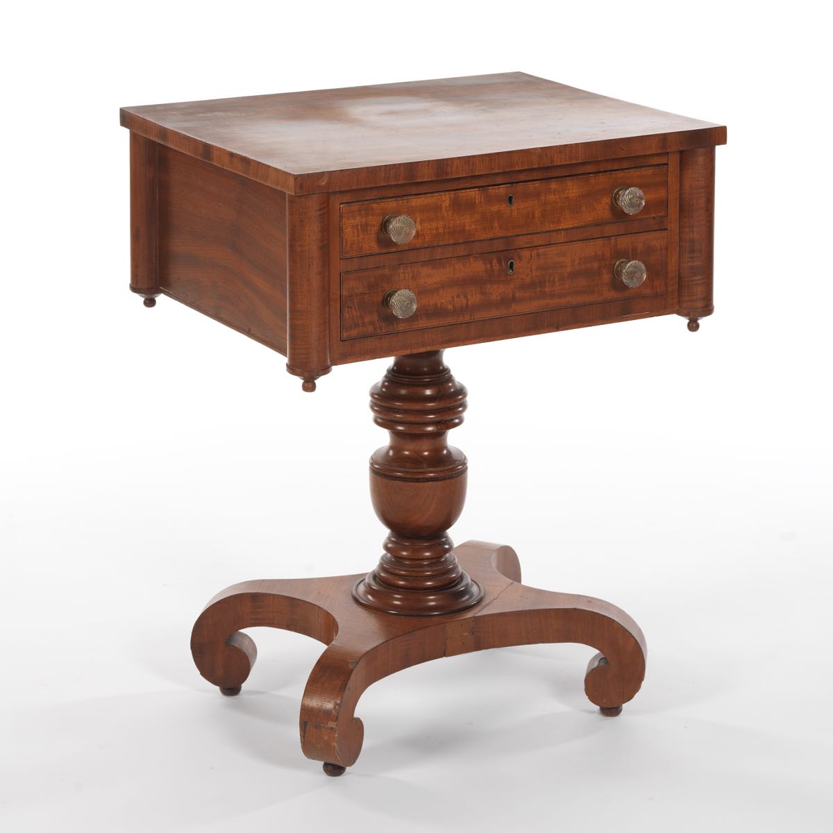 An American Empire Side Table in Cherry and Mahogany, ca. 1820-1840 ...