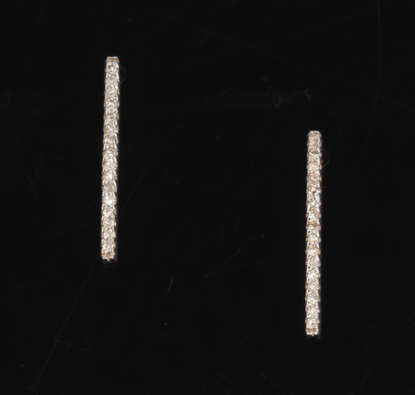 A Pair of Diamond Stick Earrings , 02.07.14, Sold: $350.75
