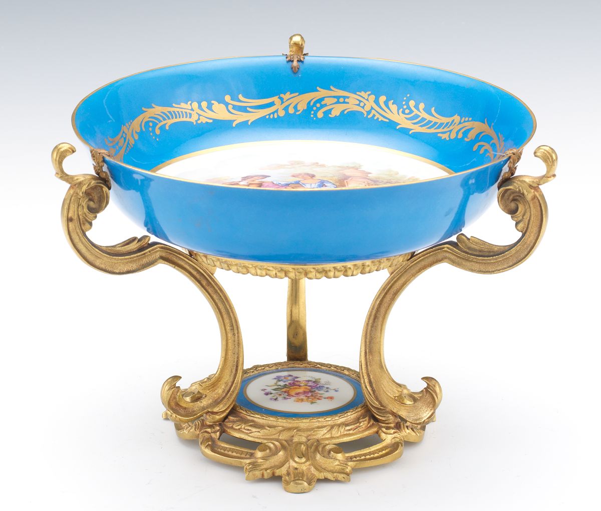 A Blue Sevres Style Compote with Ormolu Mounts, 19th Century, 06.20.14 ...