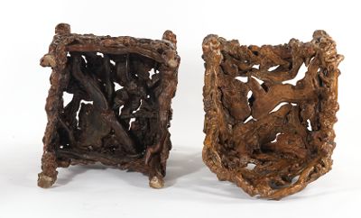 A Pair of Chinese Root Wood Armchairs, 03.27.14, Sold: $4600