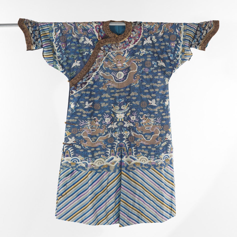 A Brocade Silk Imperial Dragon Robe, Chinese, Late 19th Century, 05.22. ...
