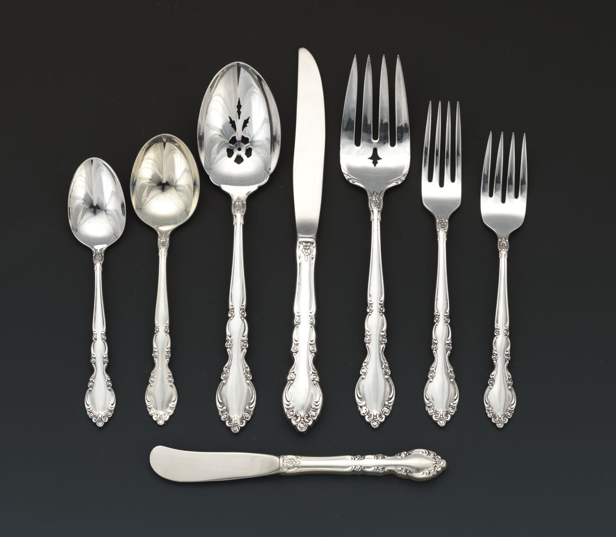30 Pcs. "Heirloom" Silver Flatware Partial Set, Oneida, 10.30.14, Sold ...