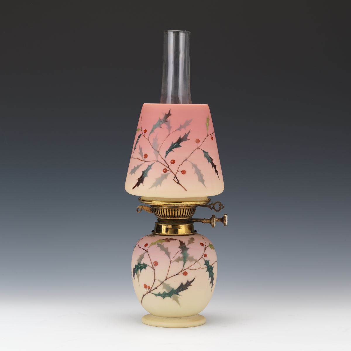 Rare Signed Thomas Webb & Sons Burmese Oil Lamp, 10.30.14, Sold: $3910