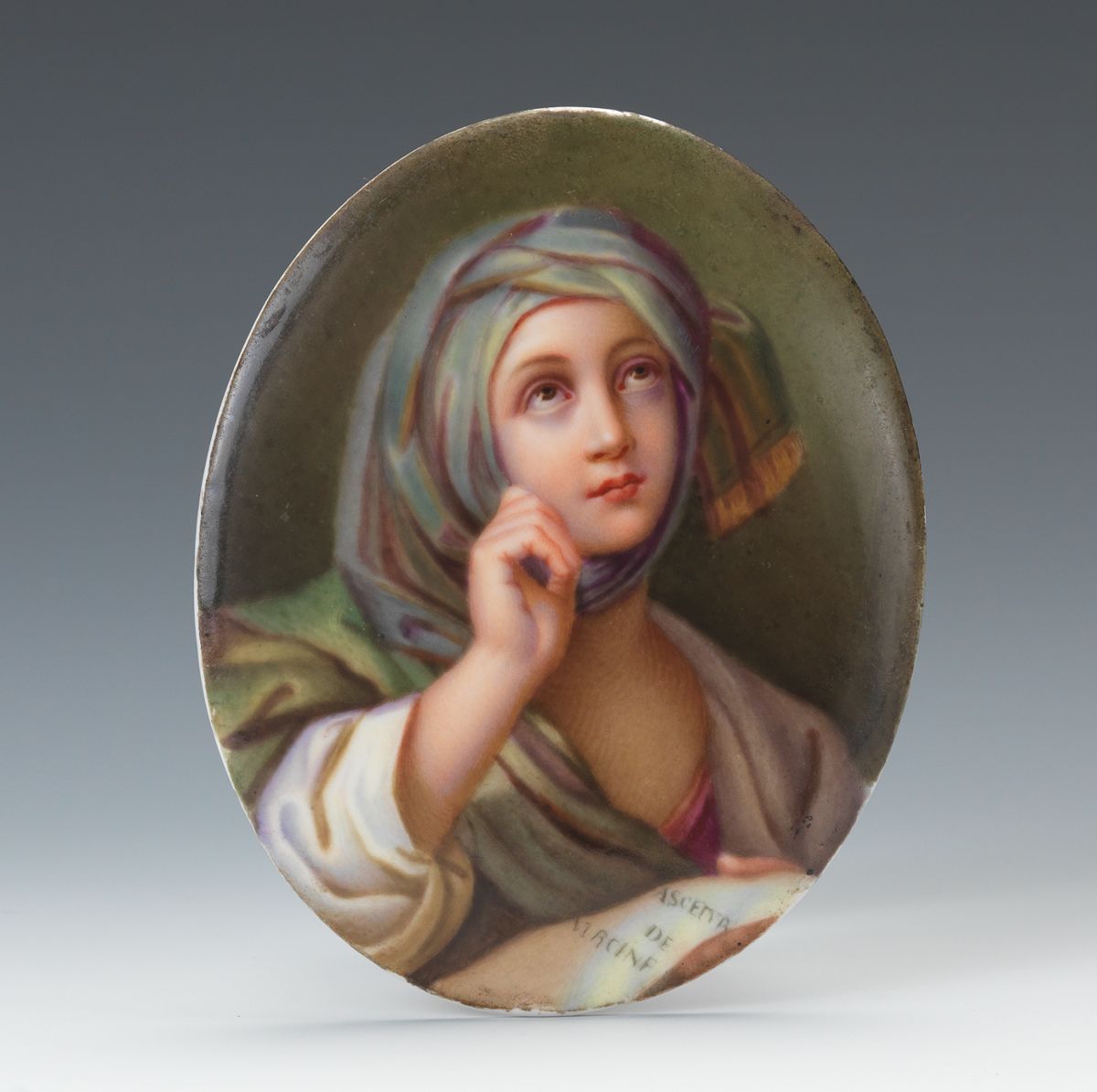 A Hand Painted KPM Porcelain Plaque , 09.04.14, Sold: $126.5