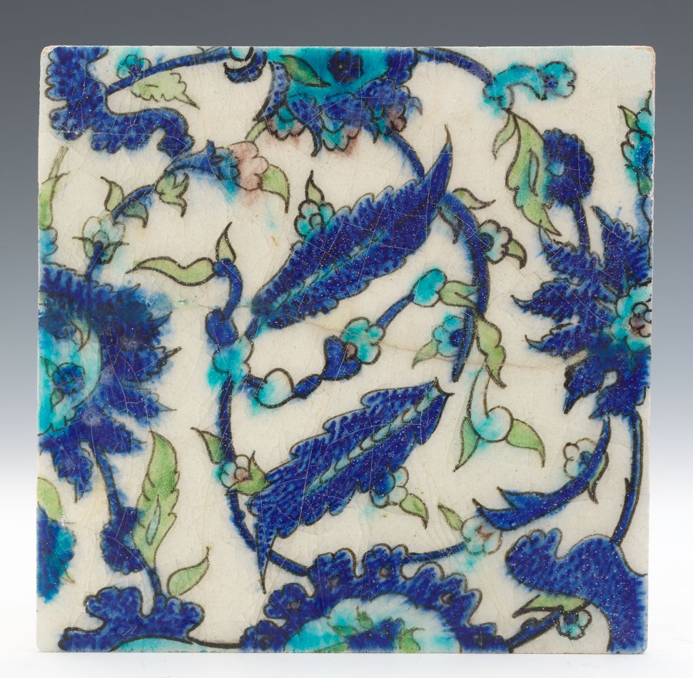 A Syrian Ceramic Tile, ca. 19th Century , 09.04.14, Sold: $109.25