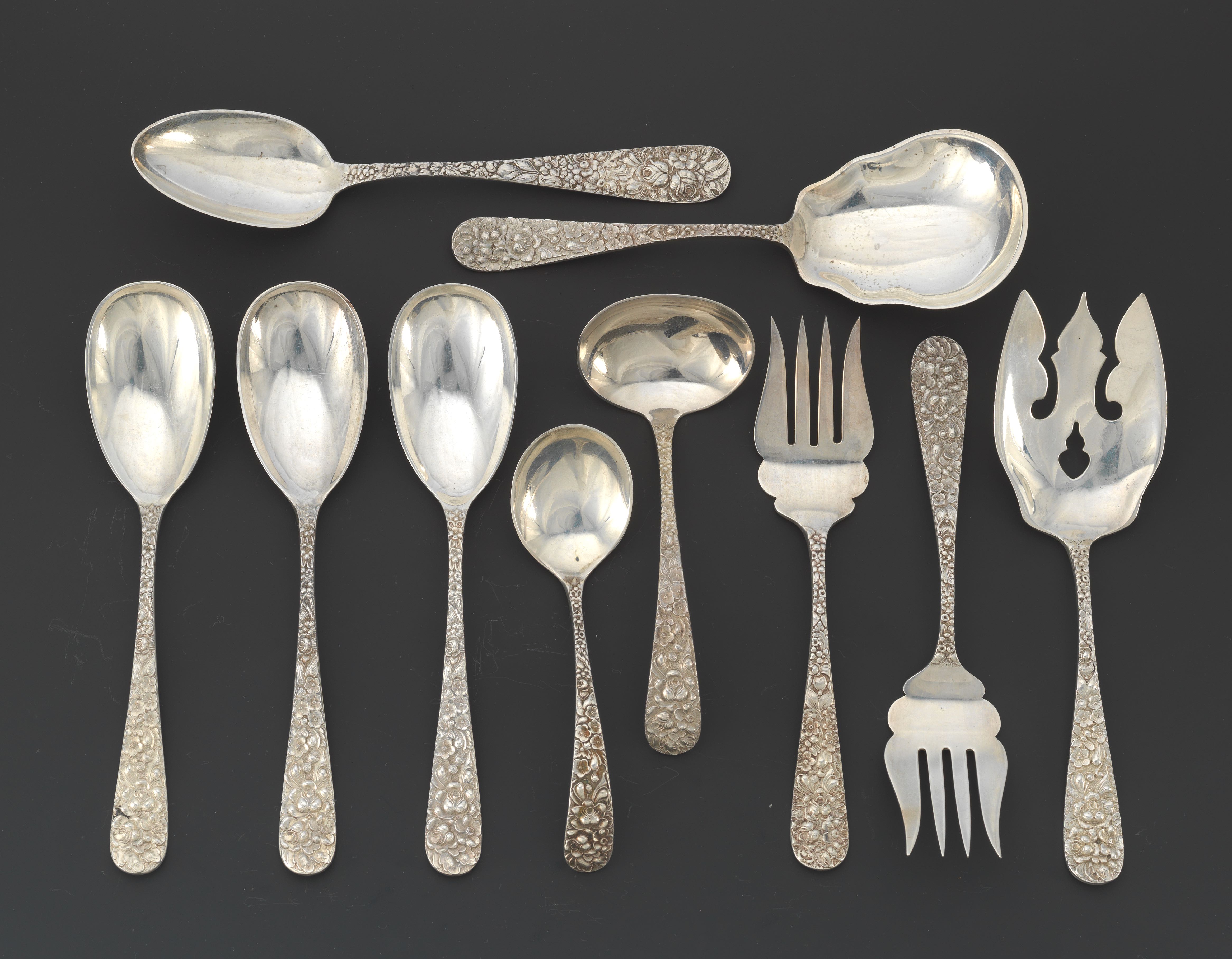 High resolution image for Ten Stieff Sterling Silver Serving Pieces in ...