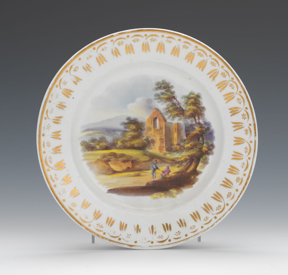Pinxton Scenic Plate, English, ca. 19th Century , 04.18.15, Sold: $46