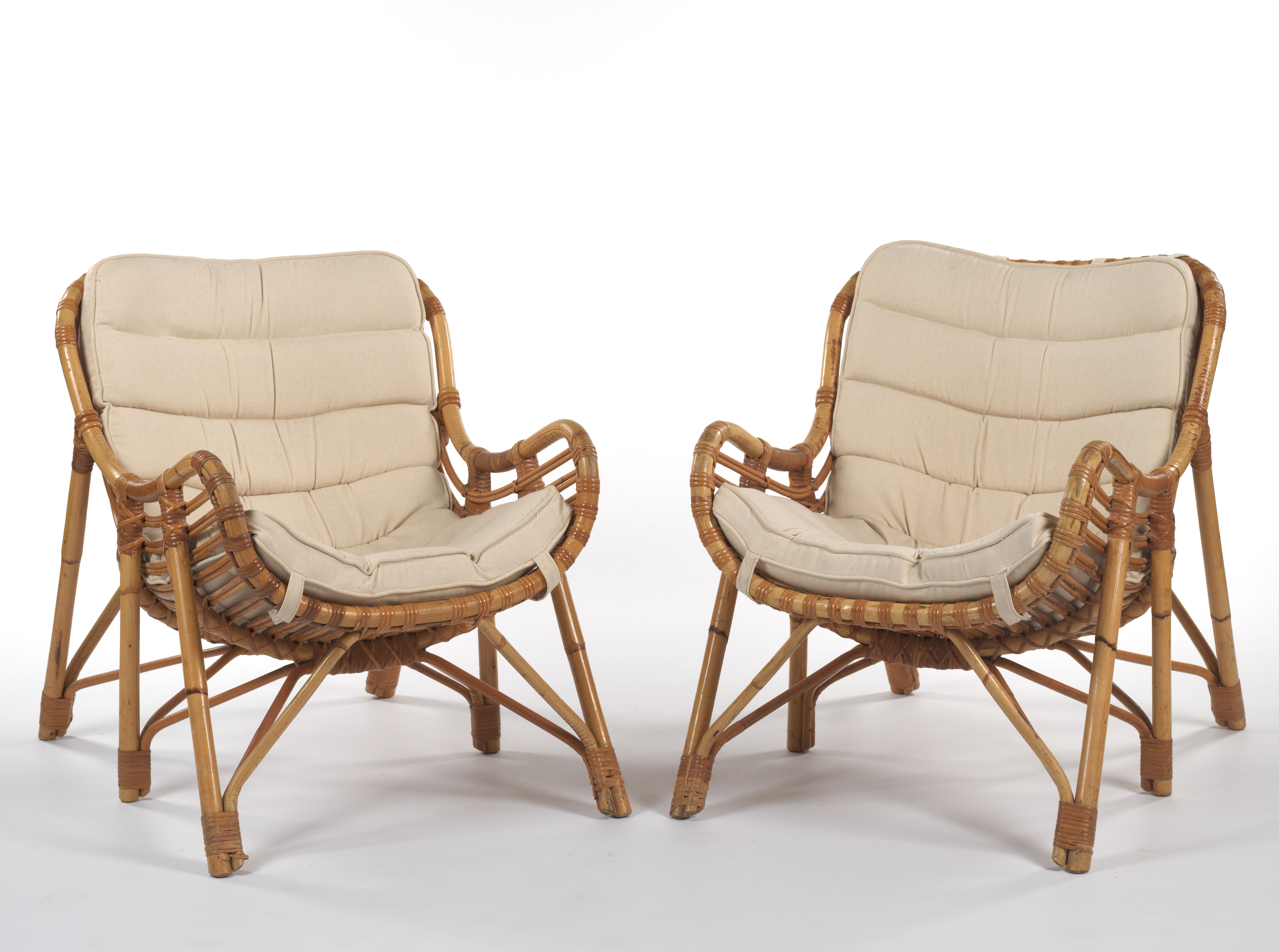 High resolution image for Pair of Rattan Six-Legged Chairs, Laurids ...