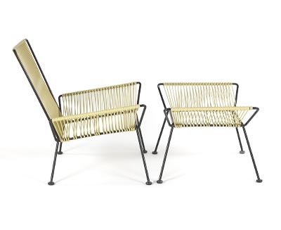 Custom String Lounge Chair with Ottoman, in the Manner of Allan Gould ...