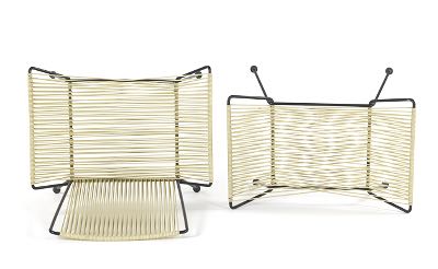 Custom String Lounge Chair with Ottoman, in the Manner of Allan Gould ...