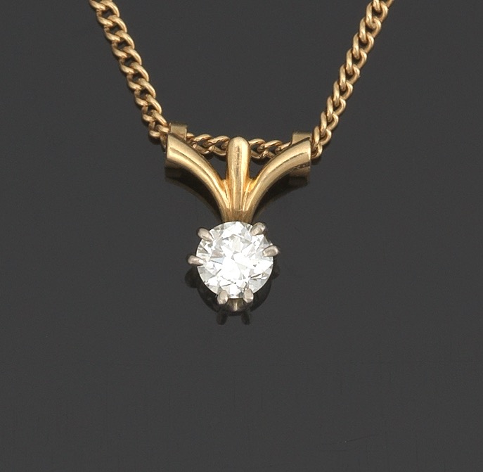 Ladies' Jabel Gold and Diamond Pendant on Chain, 10.30.15, Sold: $224.2