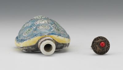 Chinese Porcelain Snuff Bottle in Shape of Turtle, ca. Late Qing ...