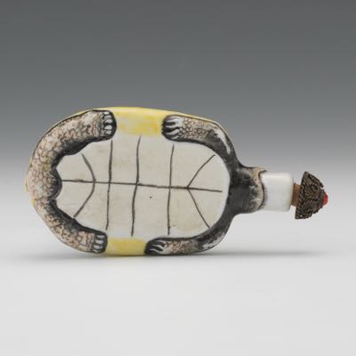 Chinese Porcelain Snuff Bottle in Shape of Turtle, ca. Late Qing ...