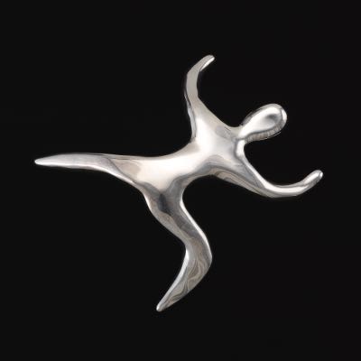 Large Israeli Sterling Silver Figure Brooch , 12.13.16, Sold: $76.7