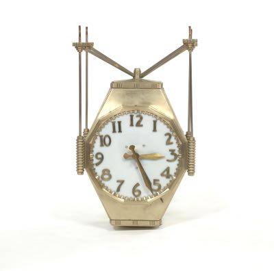 Brushed Nickel Art Deco Period Clock from the Famous Abraham & Strauss ...