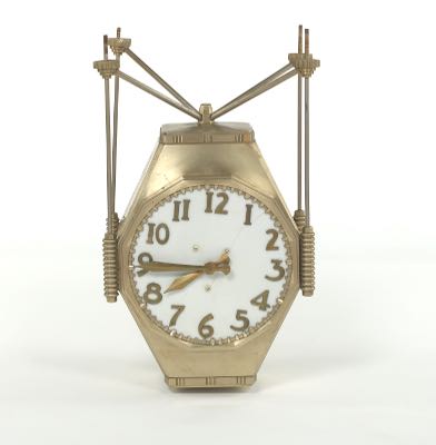 Brushed Nickel Art Deco Period Clock from the Famous Abraham & Strauss ...
