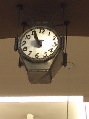 Brushed Nickel Art Deco Period Clock from the Famous Abraham & Strauss ...