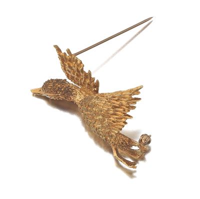 Ladies' Gold and Diamond Flying Duck Pin Brooch, 05.27.16