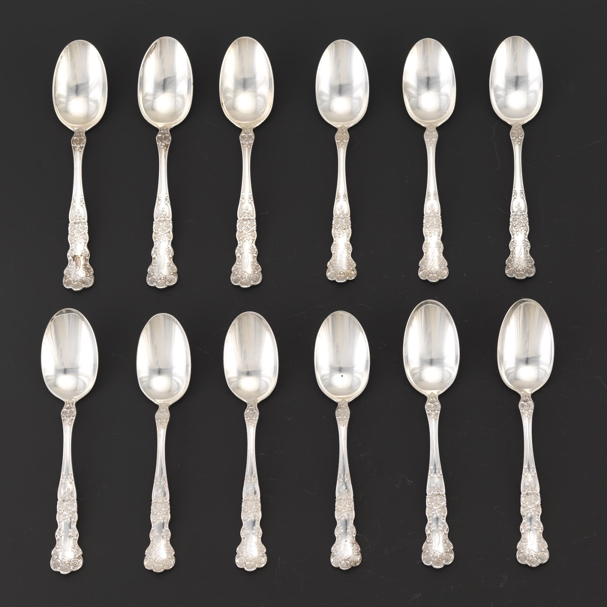 Twelve Gorham Sterling Silver Teaspoons, "Buttercup" Pattern, Retailed ...
