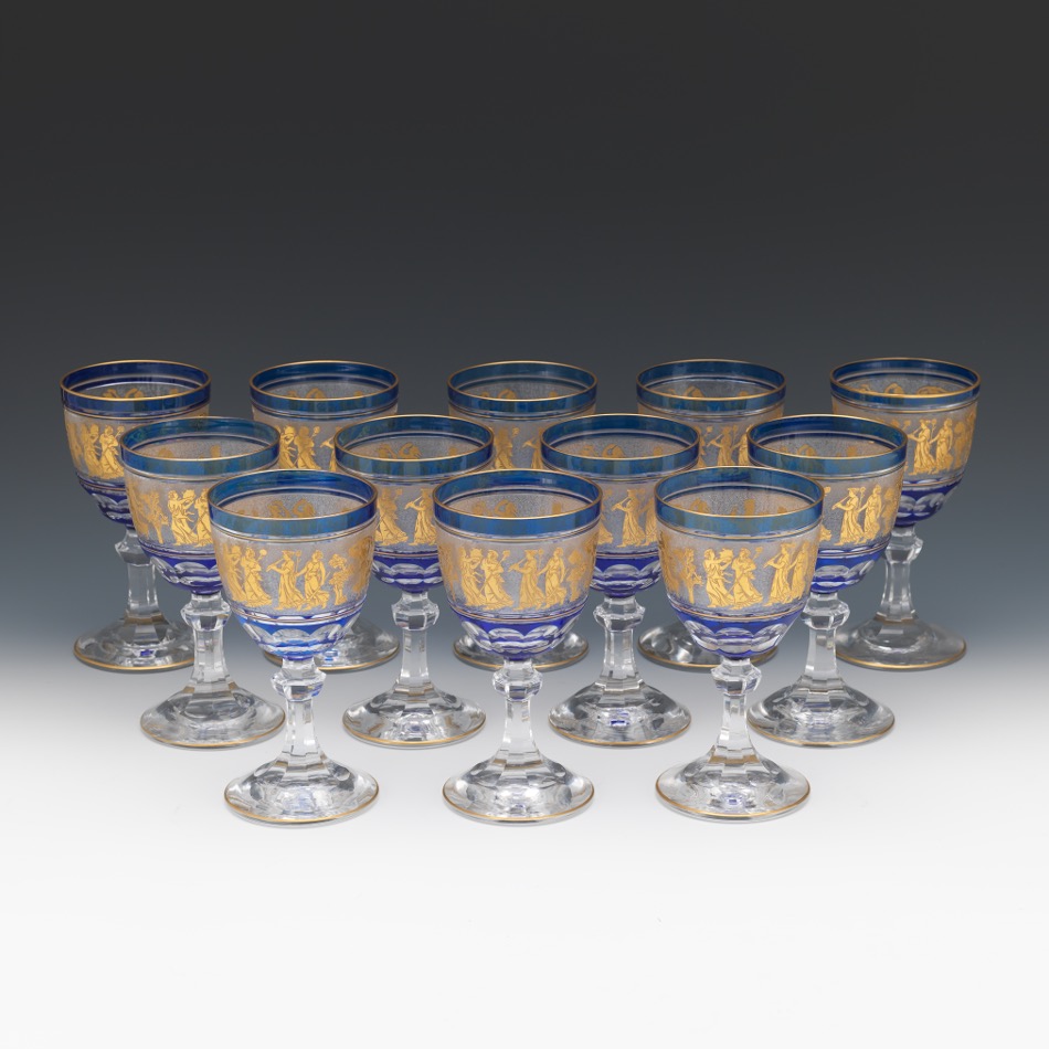 Twelve Val St. Lambert Wine Goblets, "Beaudoin" Pattern, 09.12.16, Sold ...