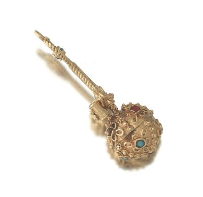 Charming Gold and Gem Stones Baby Rattle Pendant/Charm, 04.07.17, Sold ...