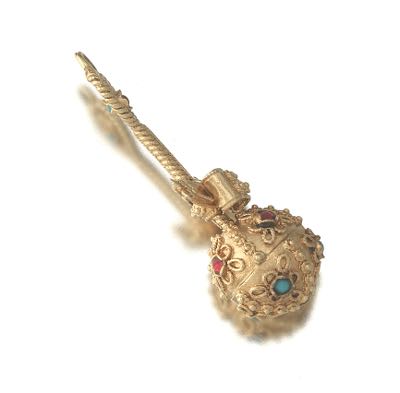 Charming Gold and Gem Stones Baby Rattle Pendant/Charm, 04.07.17, Sold ...