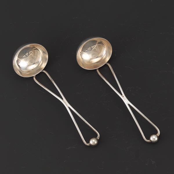 Cartier Antique Pair of Sterling Silver Ladles