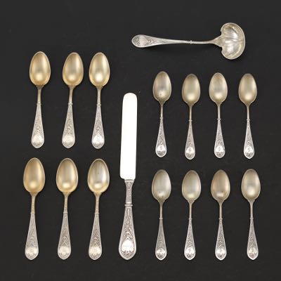 Gorham Sterling Silver, 34 Tableware Pieces, "Raphael Pattern" ca. 1874 ...