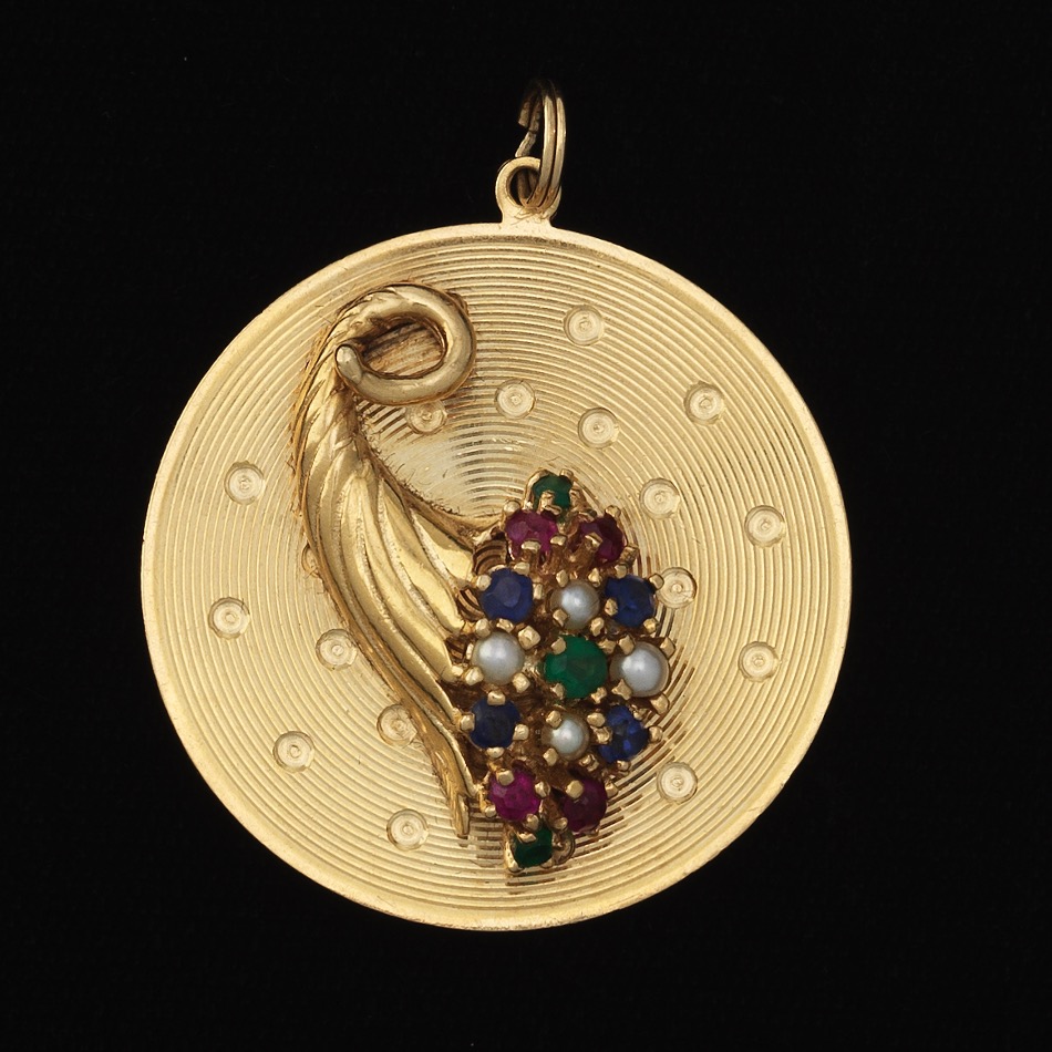 Ladies' Gold and Gemstone Cornucopia Pendant , 12.14.18, Sold: $236