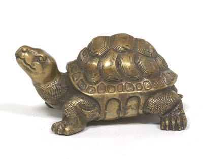 Chinese Bronze Turtle Scroll Holder , 11.03.18, Sold: $135.7