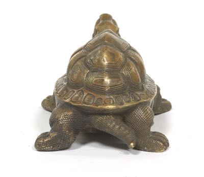 Chinese Bronze Turtle Scroll Holder , 11.03.18, Sold: $135.7