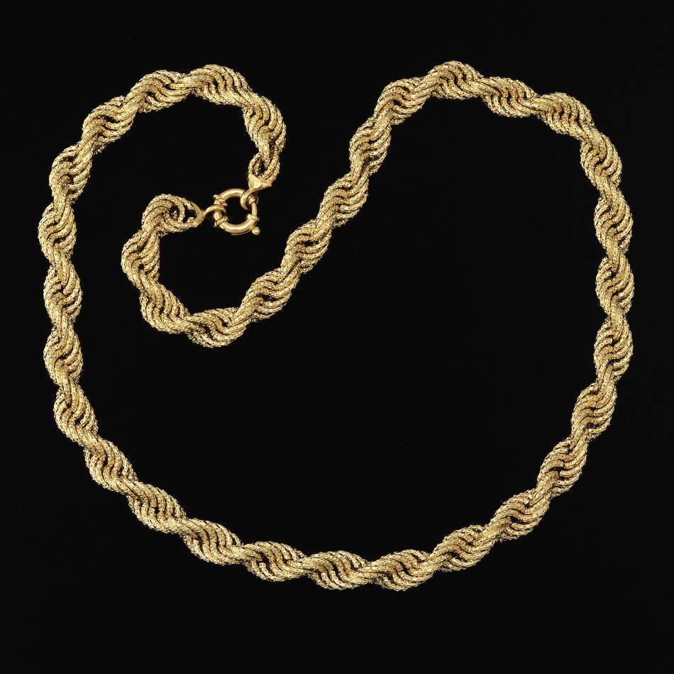 Ladies' Italian Gold Frosted Rope Necklace , 11.02.18, Sold: $649