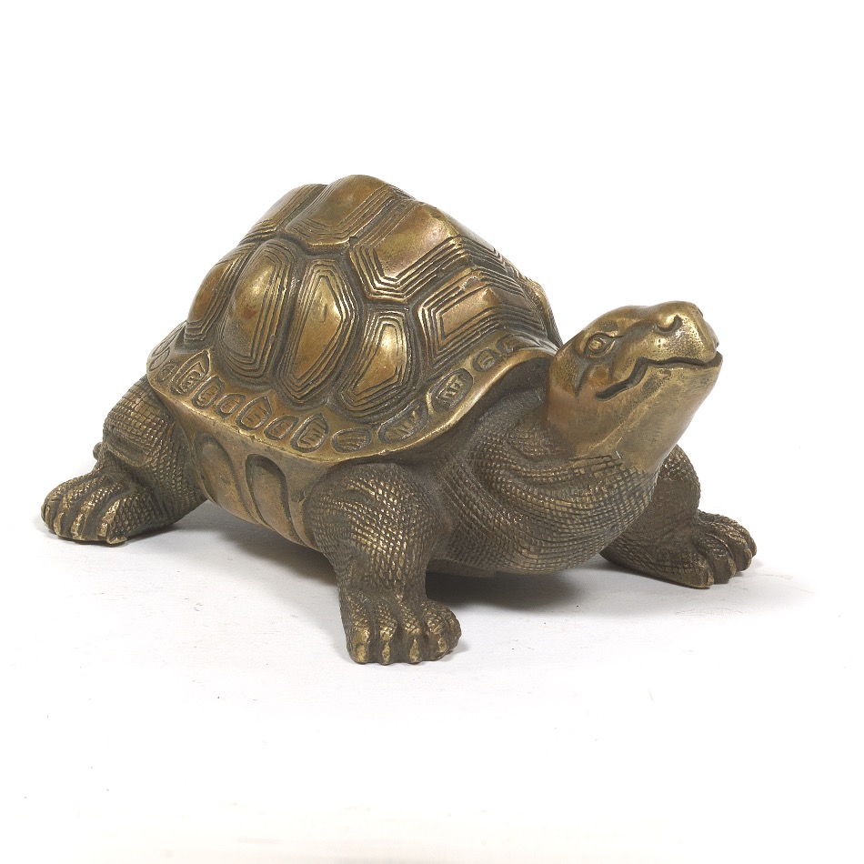Chinese Bronze Turtle Scroll Holder , 11.03.18, Sold: $135.7