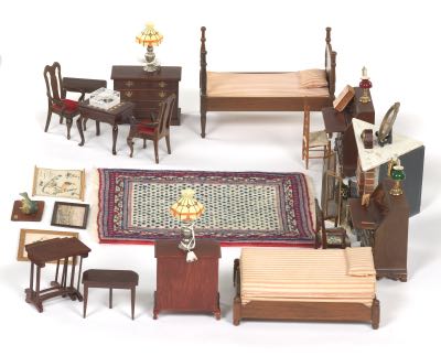 Vintage Doll House Boys' Bedroom/Study , 12.10.20, Sold: $330.4