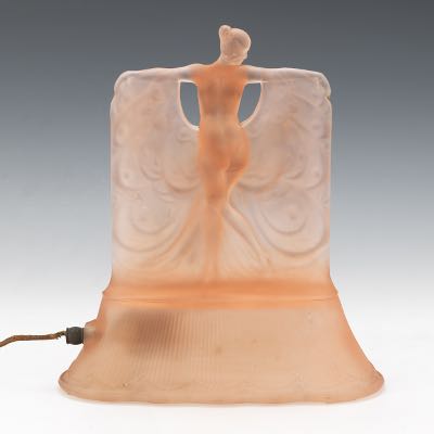 McKee Cast Glass "Danse de Lumiere" Boudoir Lamp