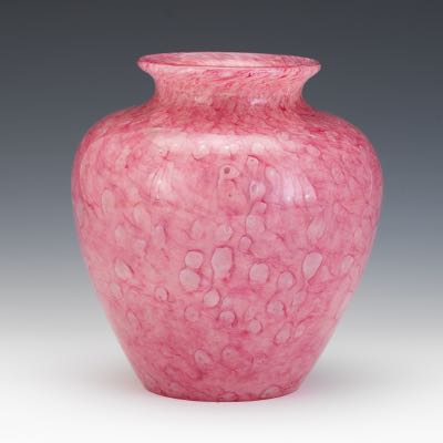 Steuben Pink Cluthra Vase by Frederick Carder