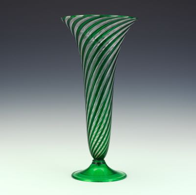 Green Glass Trumpet Vase