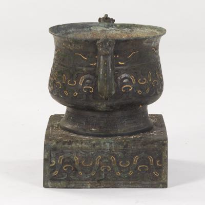 Antique Chinese Bronze Ritual Vessel, Fang Ding