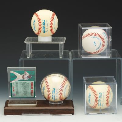 Collection of Signed Baseballs, Including Joe DiMaggio and Albert Belle ...