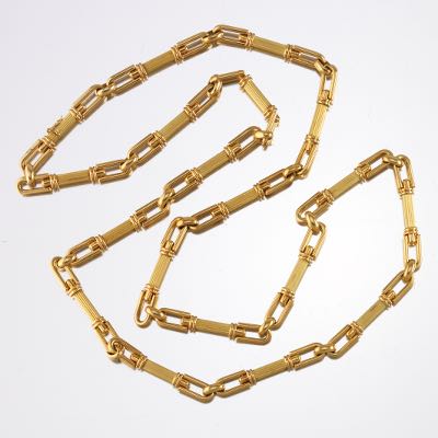 Riviera 18K Exceptional Tiffany Style Fancy Links Long Chain