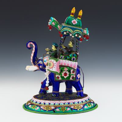 Near Antique Mughal Style Meenakari Silver, Enamel and Paste Gems ...